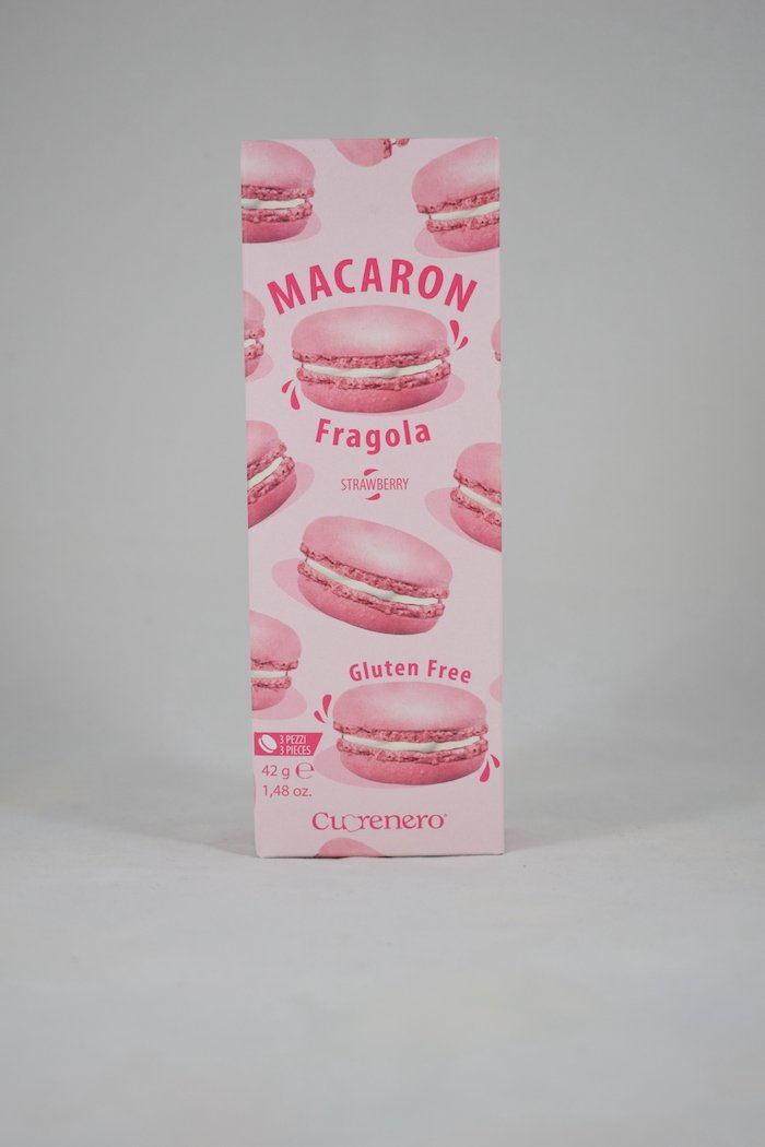 MACARON FRAGOLA GR. 42 CUORENERO | La Favola Senza Glutine