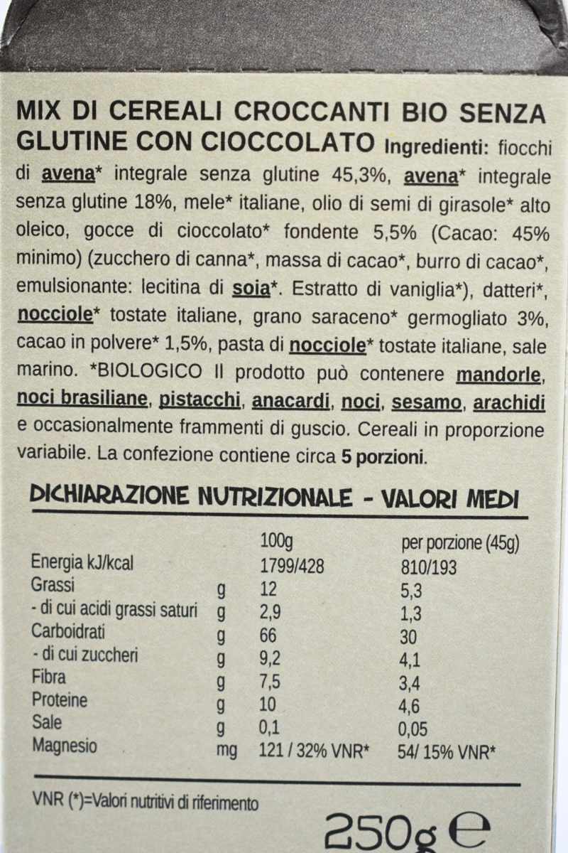 Granola original al cioccolato gr 250 Perfect Bio | La Favola Senza Glutine